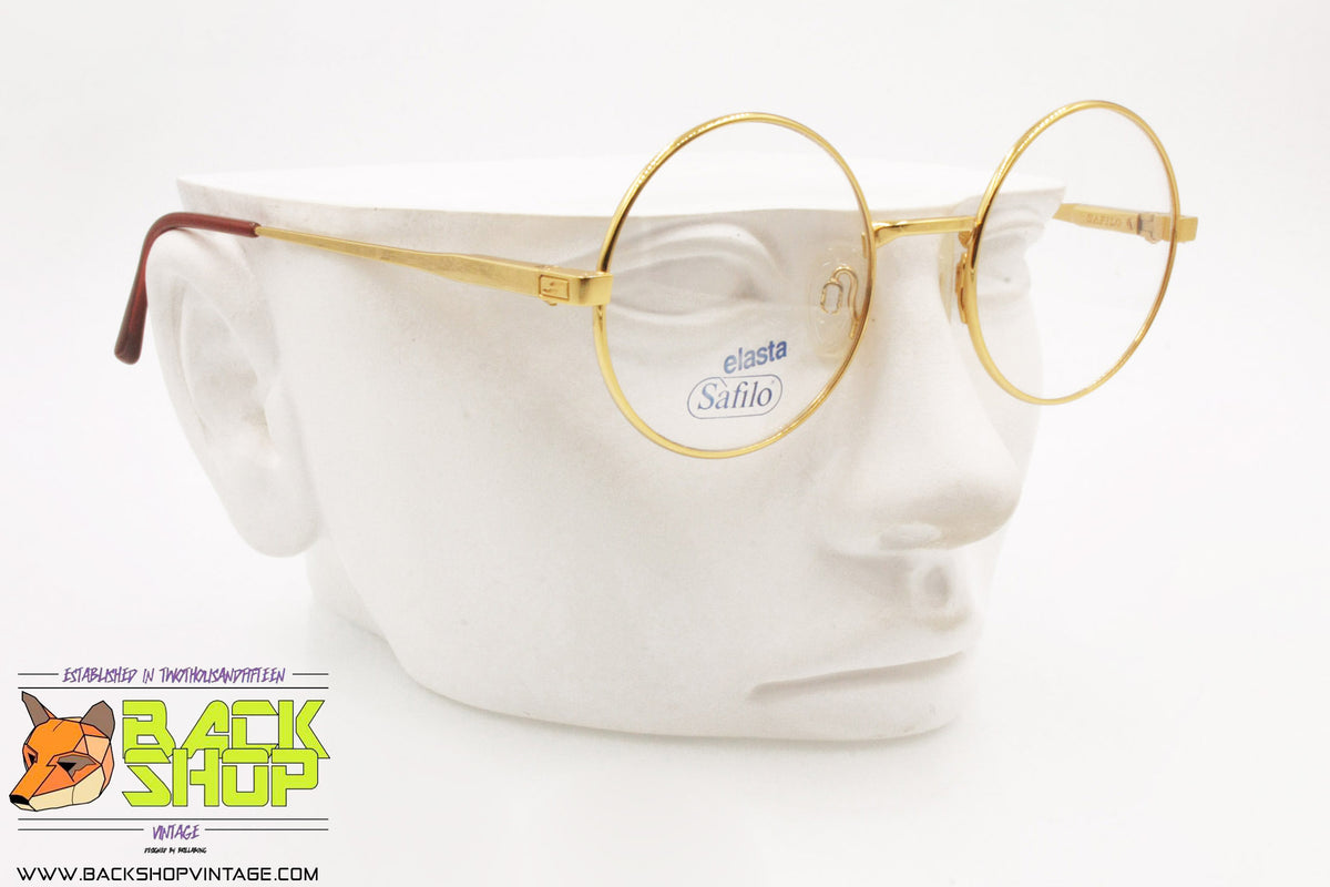 SAFILO mod. TEAM 3632 001, Vintage eyeglass frame round circle golden ...